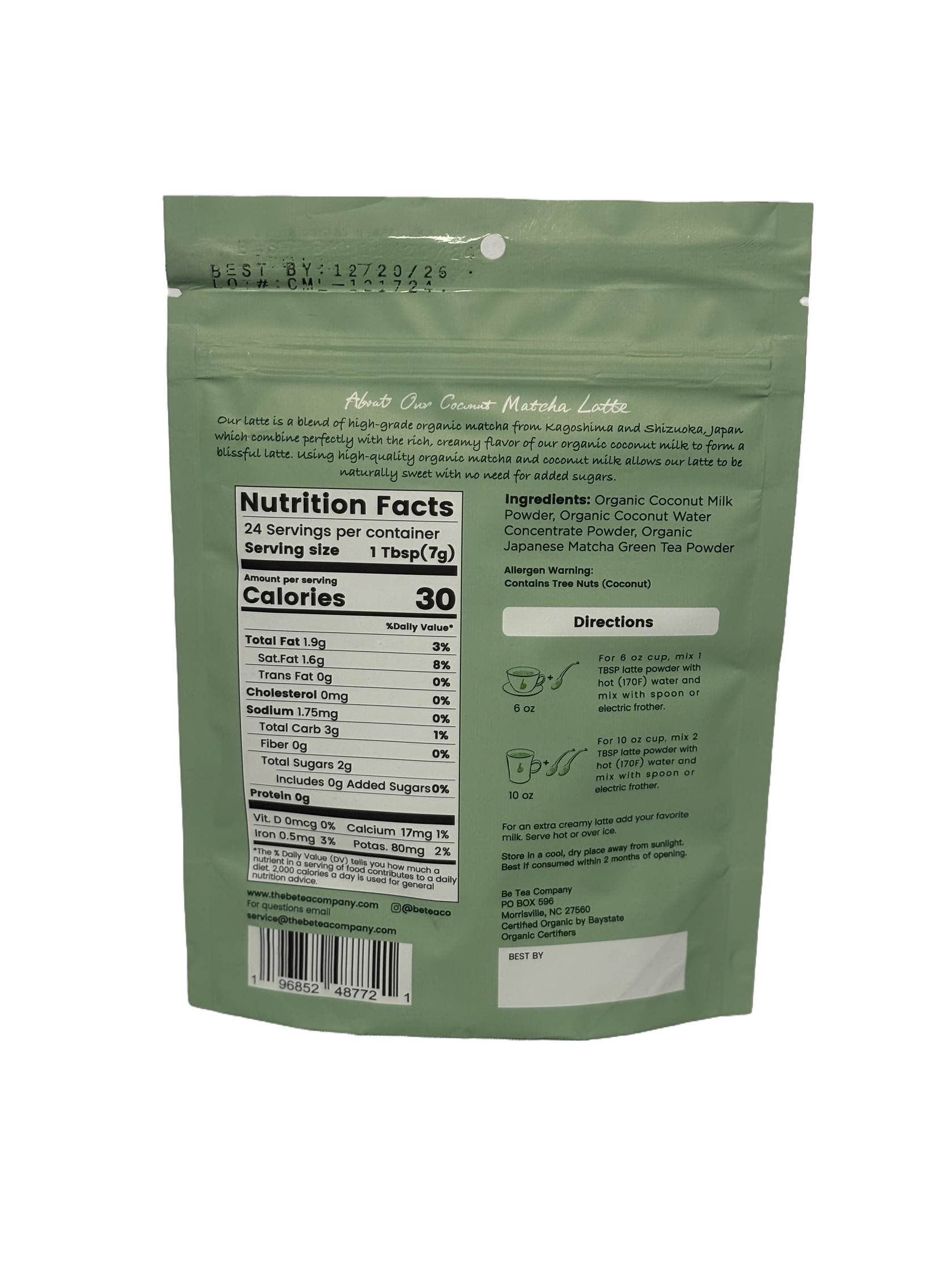 Coconut Matcha Latte | Organic Japanese Matcha